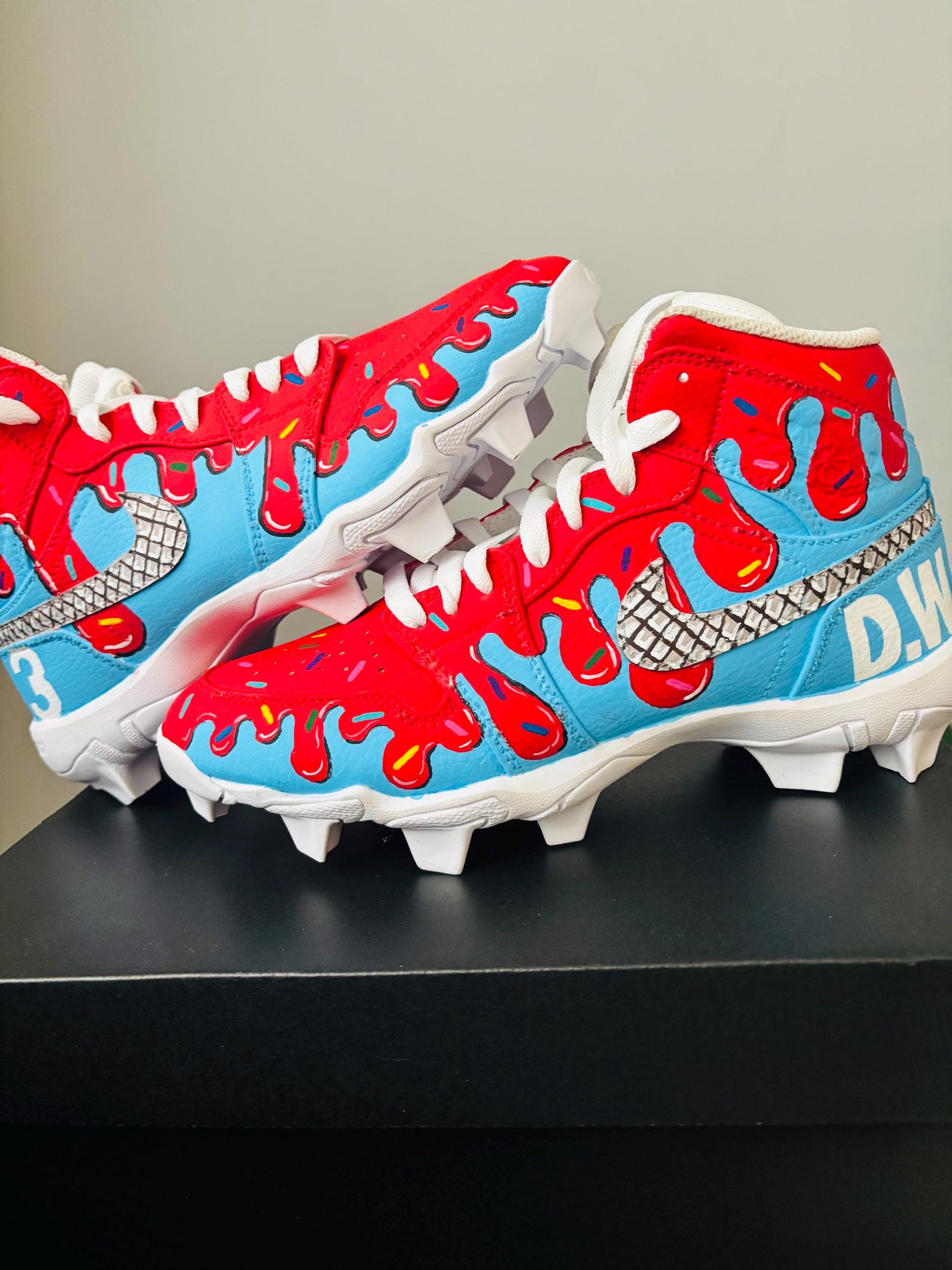 Size 7 and up Ice Cream Drip Custom Cleats - Etsy