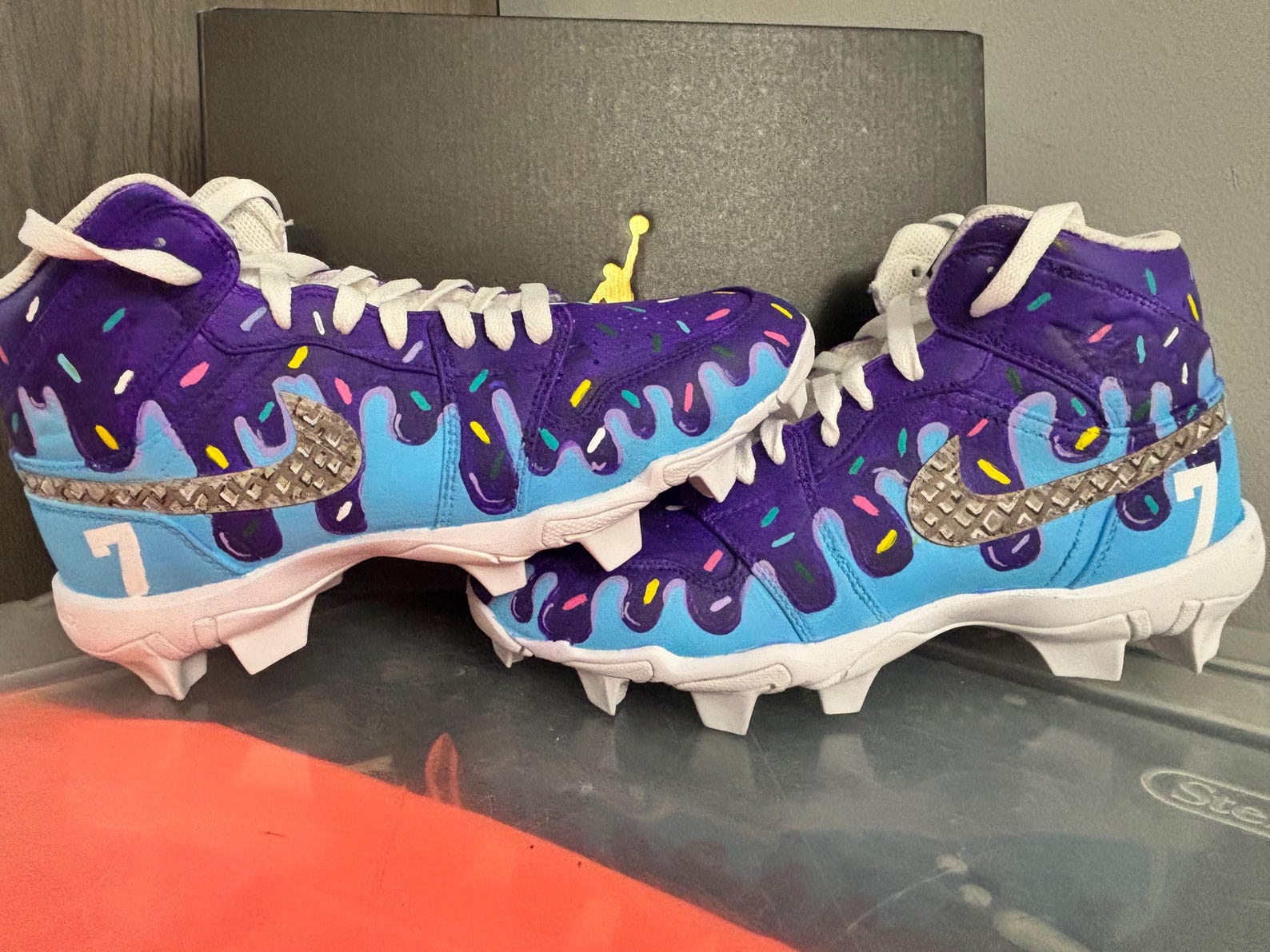 Youth up to Size 6 Ice Cream Drip Custom Cleats - Etsy