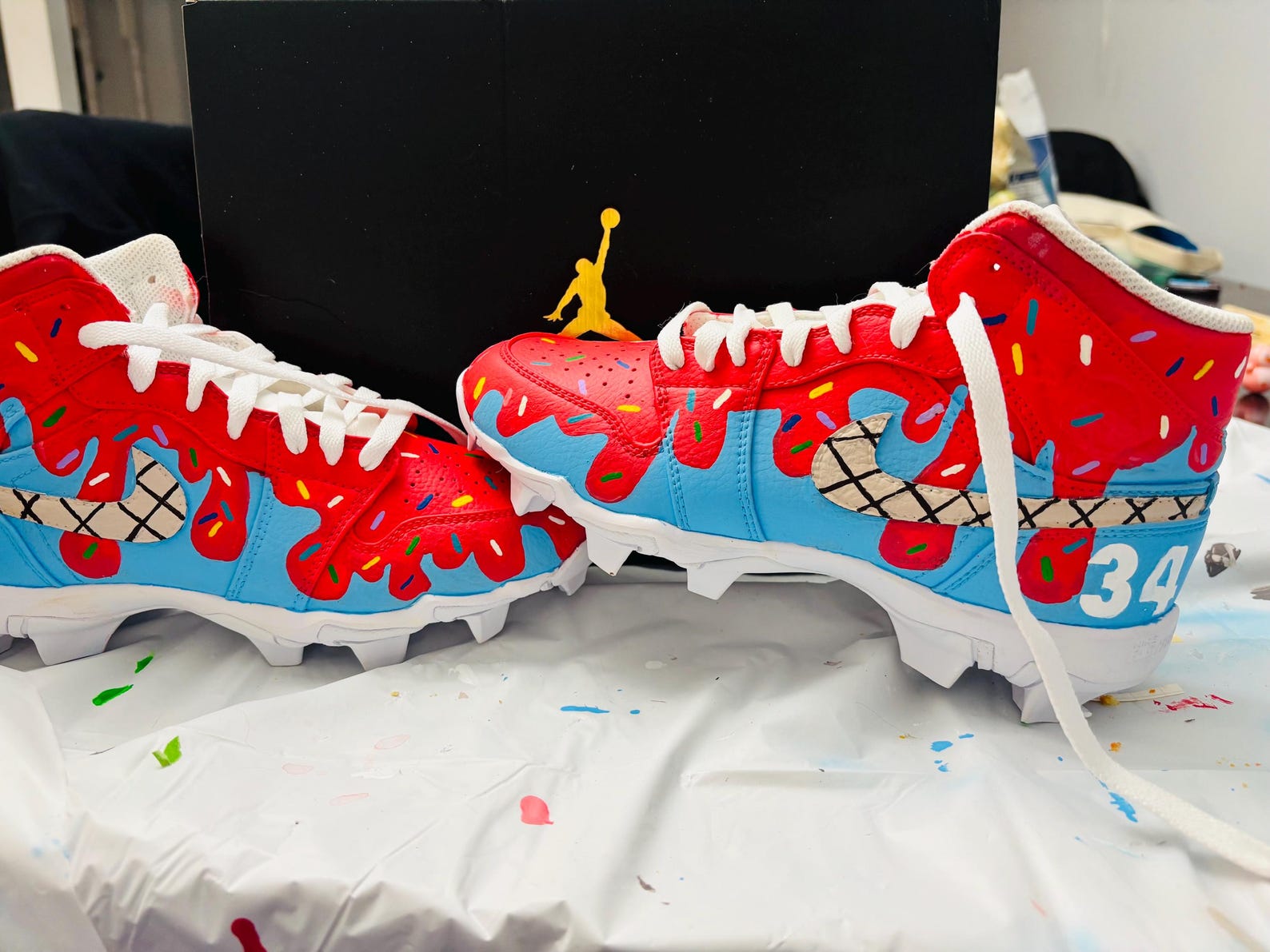 Youth up to Size 6 Ice Cream Drip Custom Cleats - Etsy