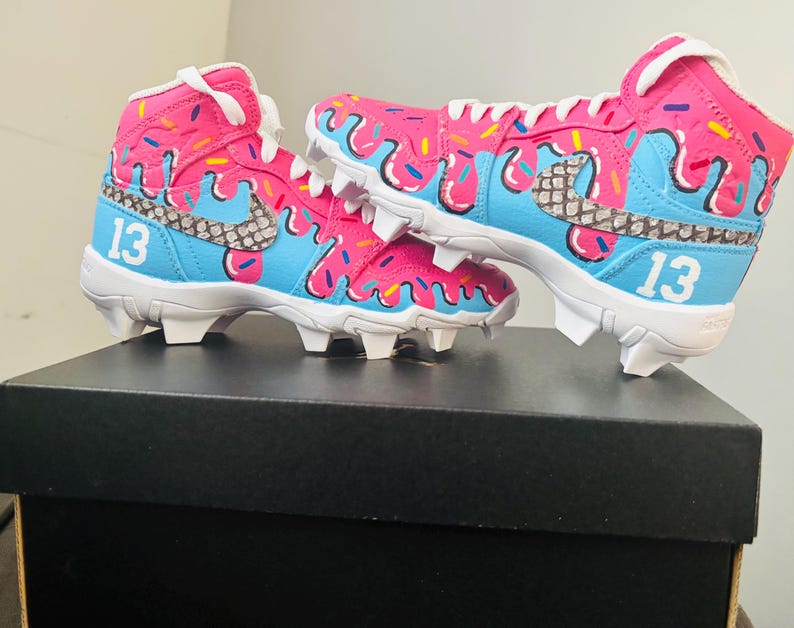 Size 7 and up Ice Cream Drip Custom Cleats - Etsy