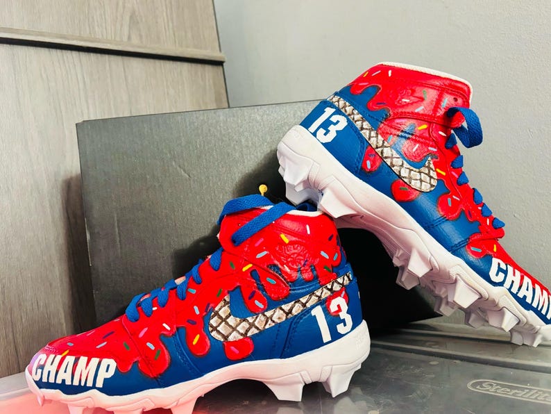 Size 7 and up Ice Cream Drip Custom Cleats - Etsy