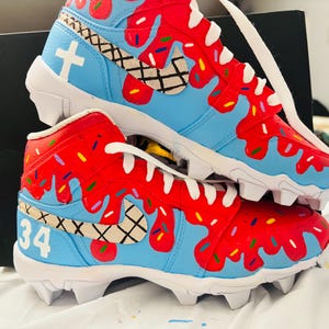 Youth up to Size 6 Ice Cream Drip Custom Cleats - Etsy