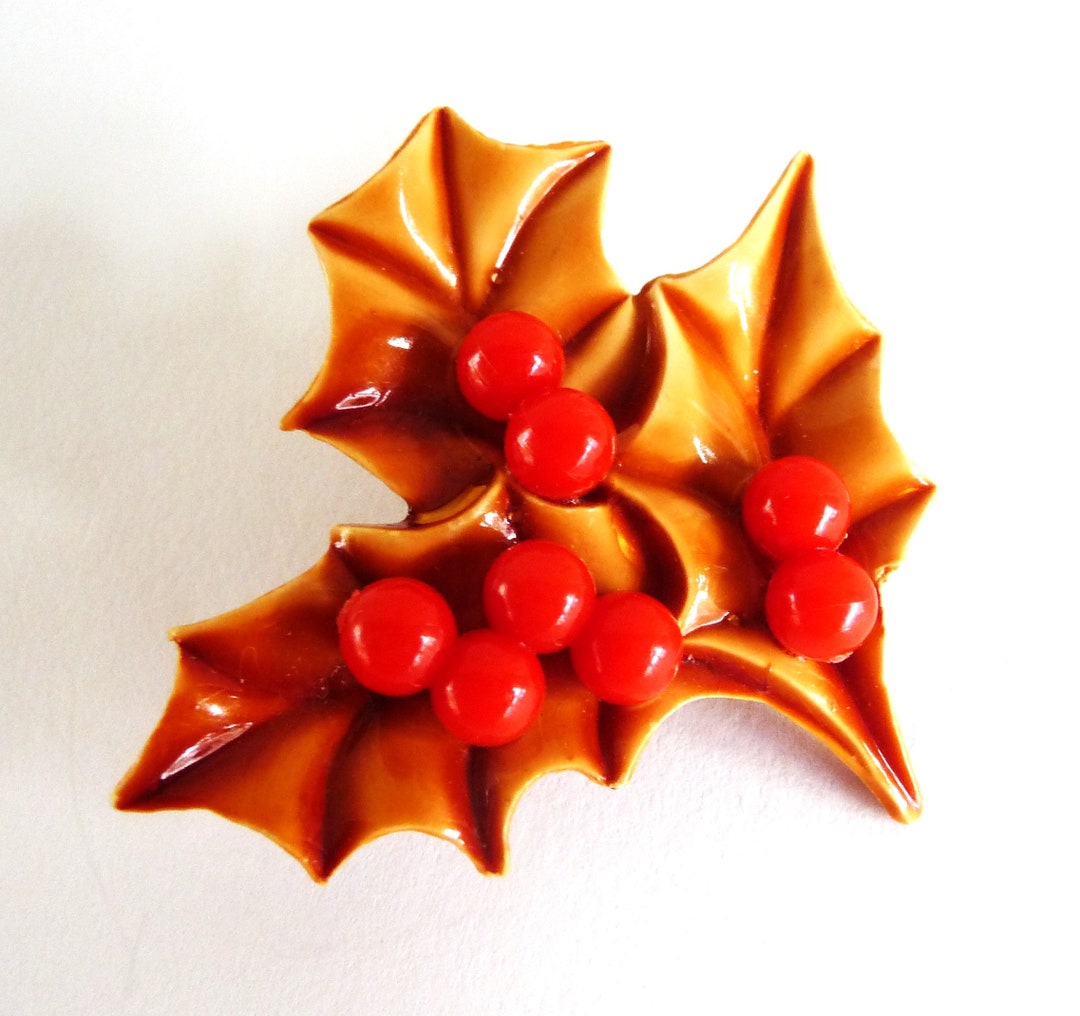 Colorful Holiday Holly Pin - Etsy