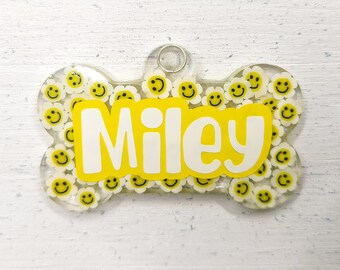 Smiley Face Dog Tag - Etsy