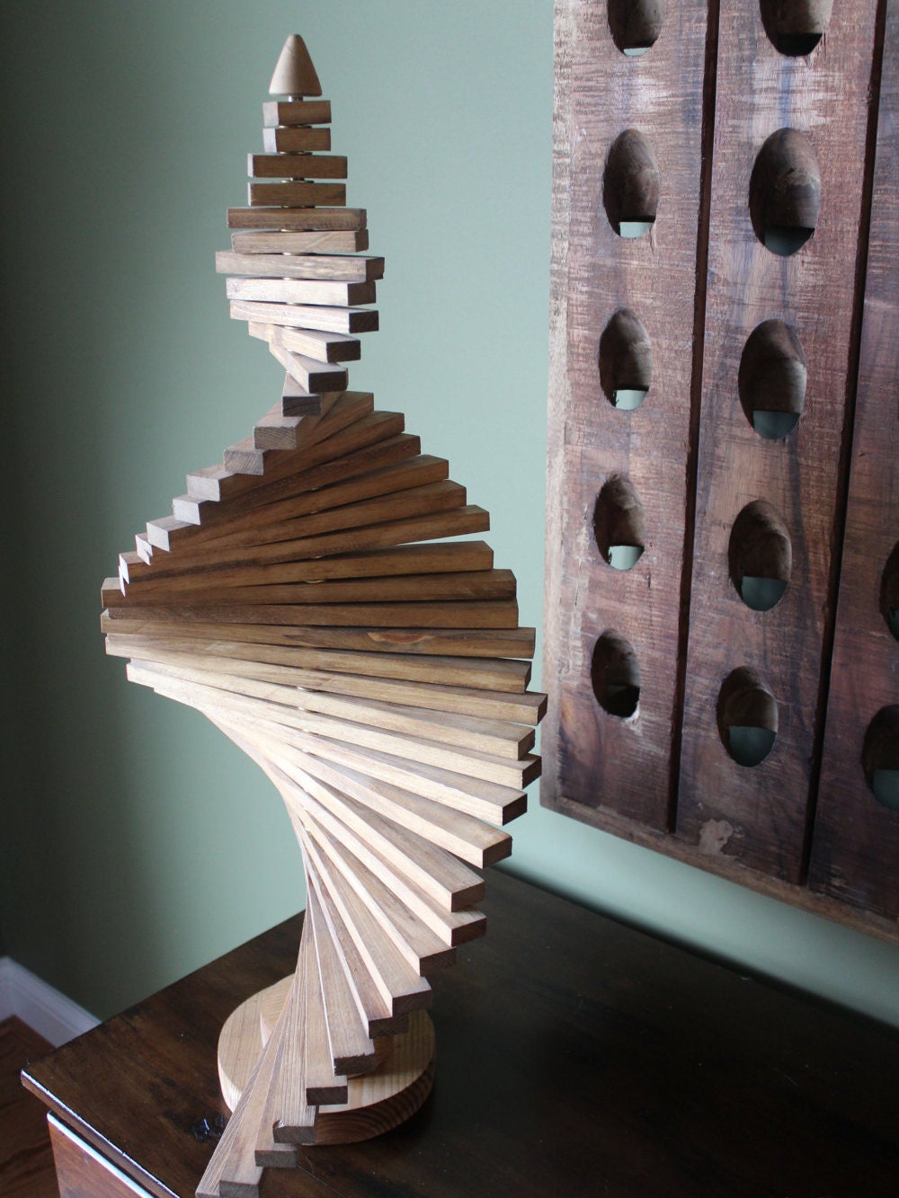 Wood Slat Spiral Tree Rustic Decor Tree Art - Etsy