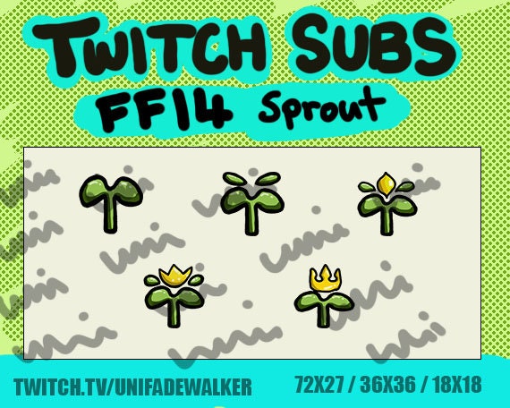 FF14 Inspired Sprout Sub Badges for Twitch | Etsy