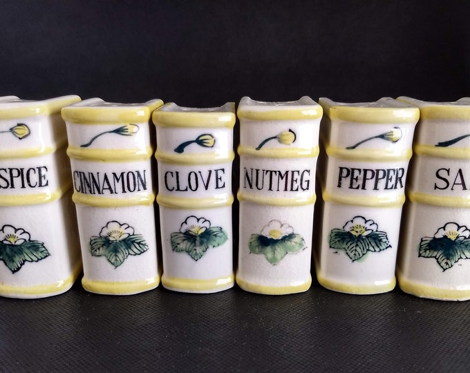 Vintage 50's Book Spice Container Set 6 Volume, Farmhouse Kitchen Decor ...