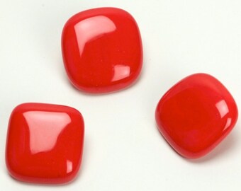 Square Red Buttons | Etsy