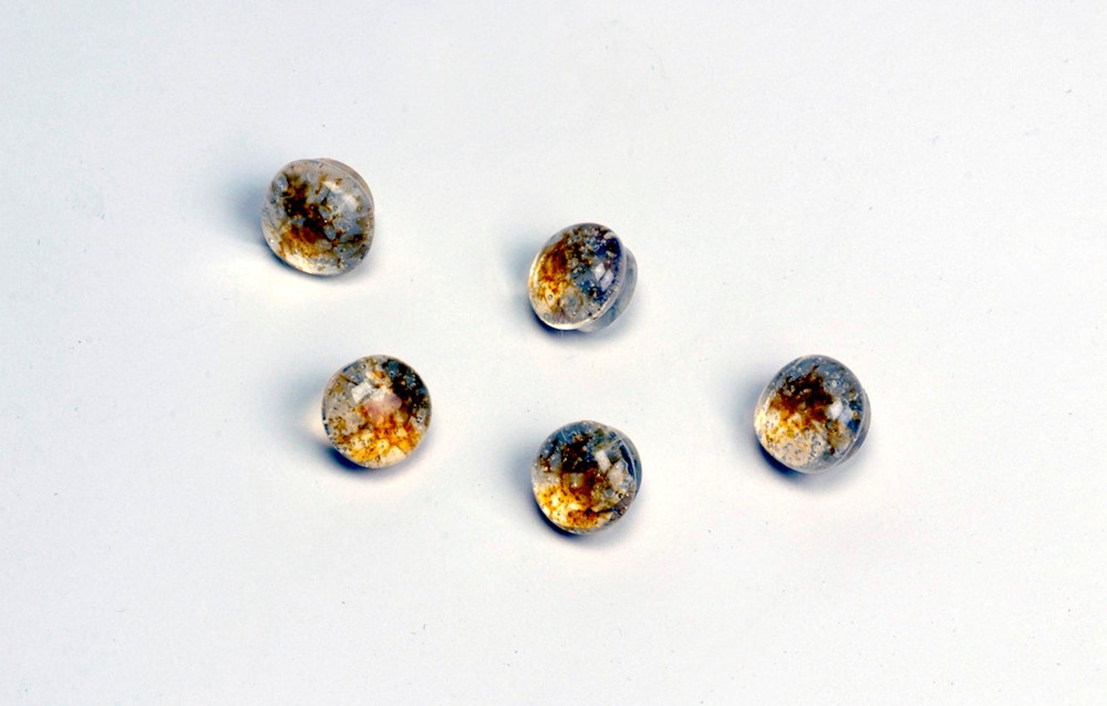 Clear and Amber Round Glass Button 700 Embellishments | Etsy