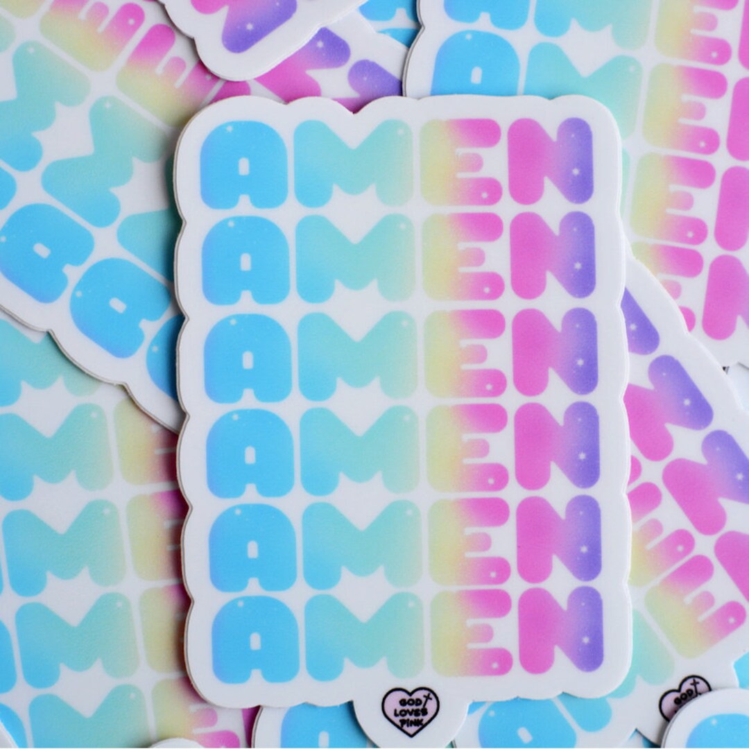 Amen Rainbow Multi Waterproof Sticker | Hydroflask Sticker | Laptop ...
