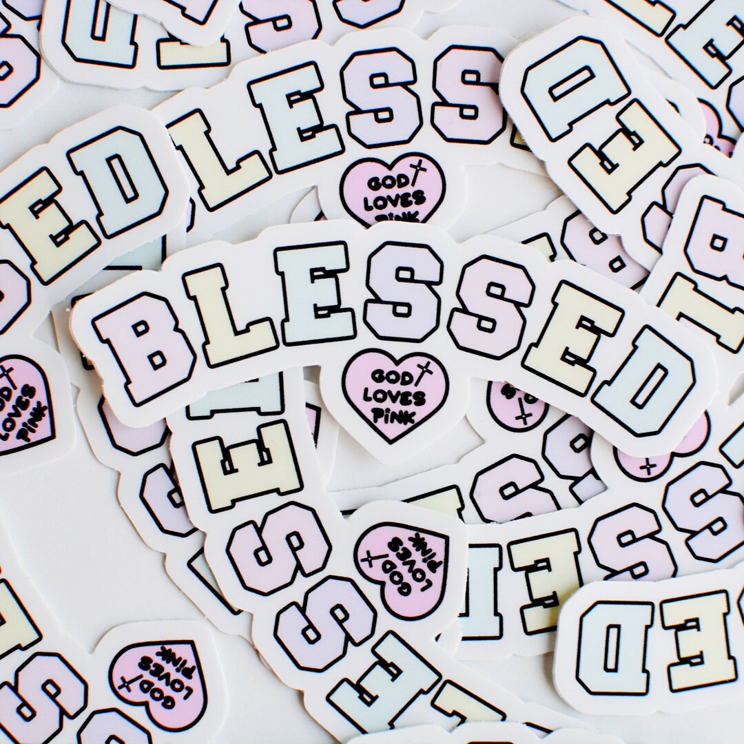 Blessed Pastel Multi Waterproof Sticker | Hydroflask Sticker | Laptop Sticker | Tumbler Sticker ...