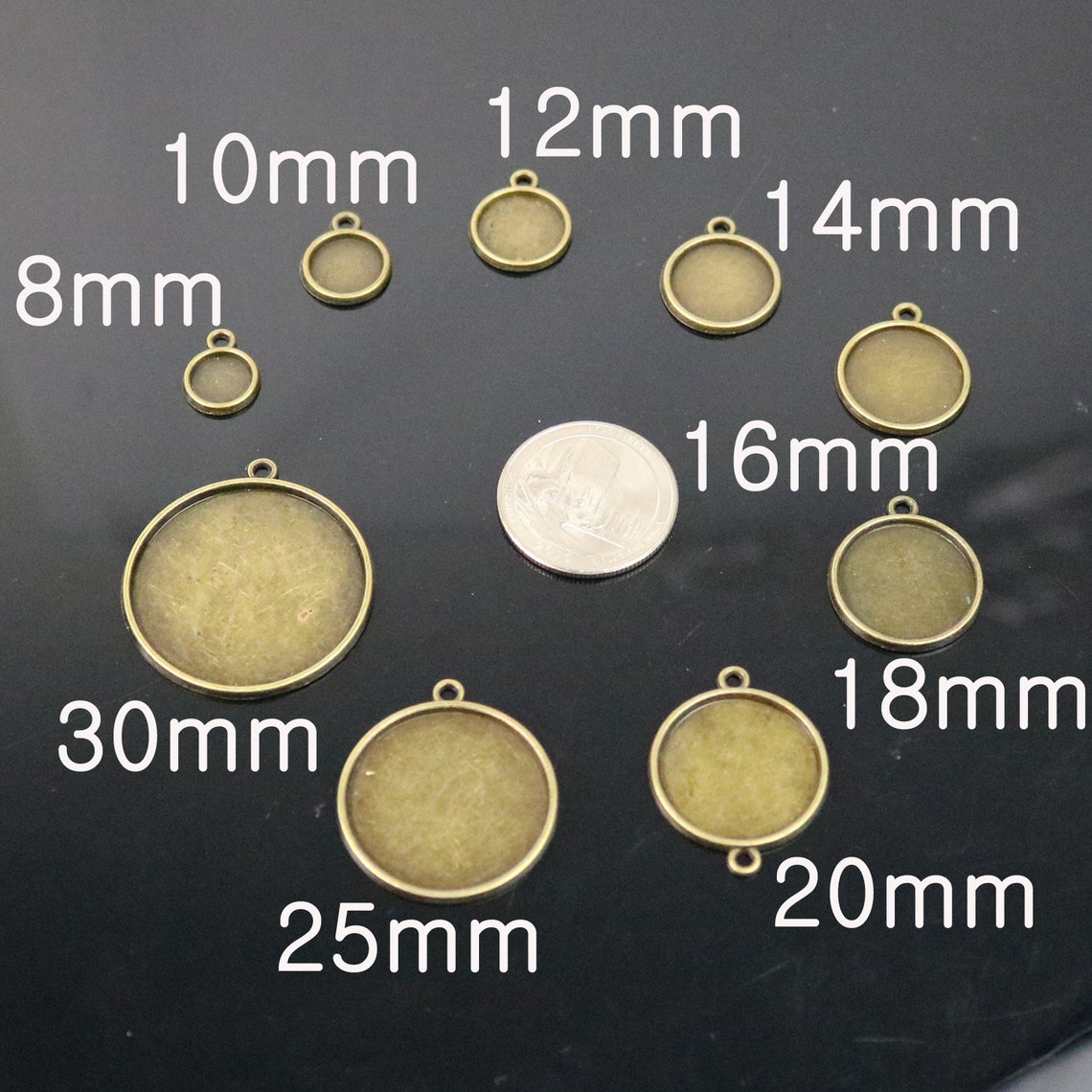 50 Round Antique Silver Bezel for 18mm Circle Pendant | Etsy