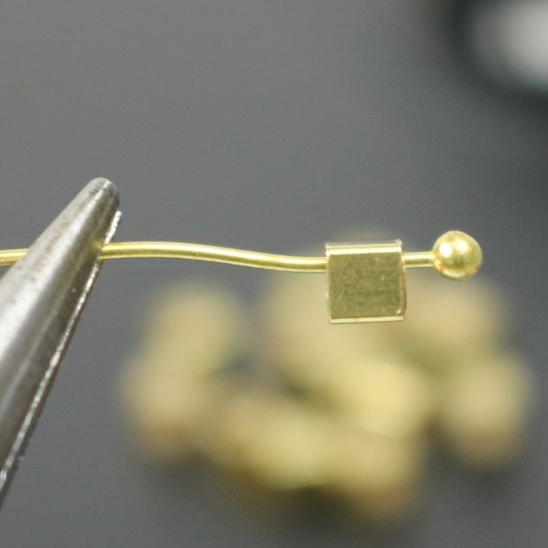 20 Raw Brass Square Cube Beads End Caps 3x3 Mm 2.0mm Hole | Etsy