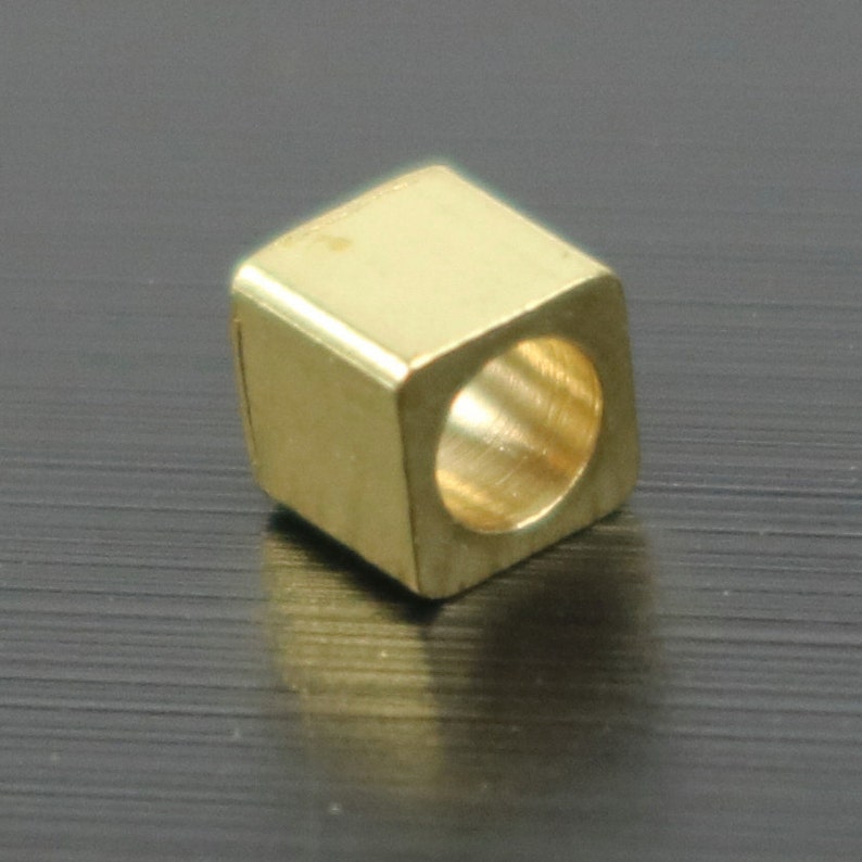 20 Raw Brass Square Cube Beads End Caps 3x3 Mm 2.0mm Hole | Etsy