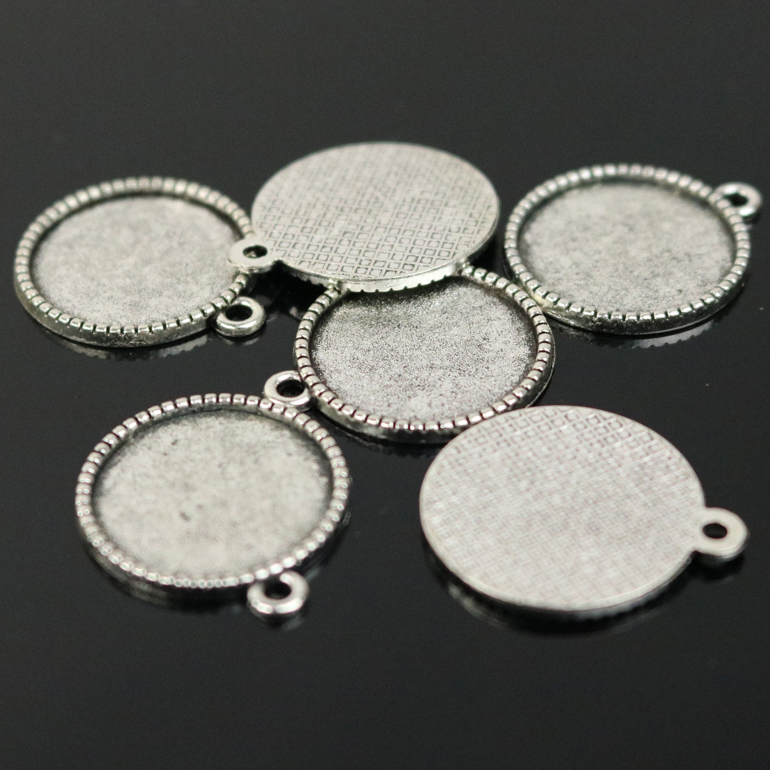 50 Round Antique Silver Bezel for 18mm Circle Pendant - Etsy