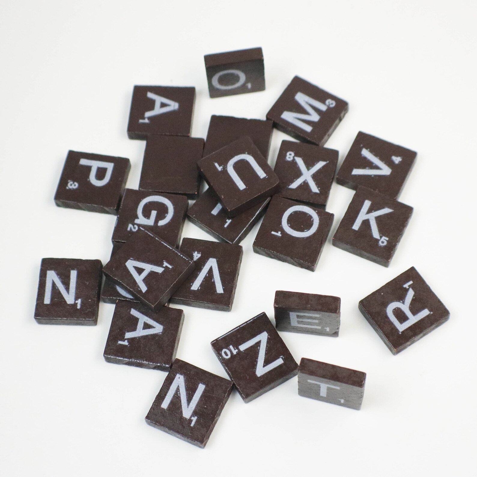 100 Pcs Wooden Scramble Scrabble Letters Tiles Mocha Brown - Etsy