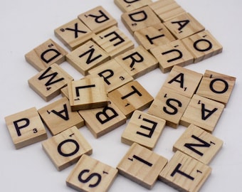 100 Pcs Wooden Scramble Scrabble Letters Tiles RED Color | Etsy