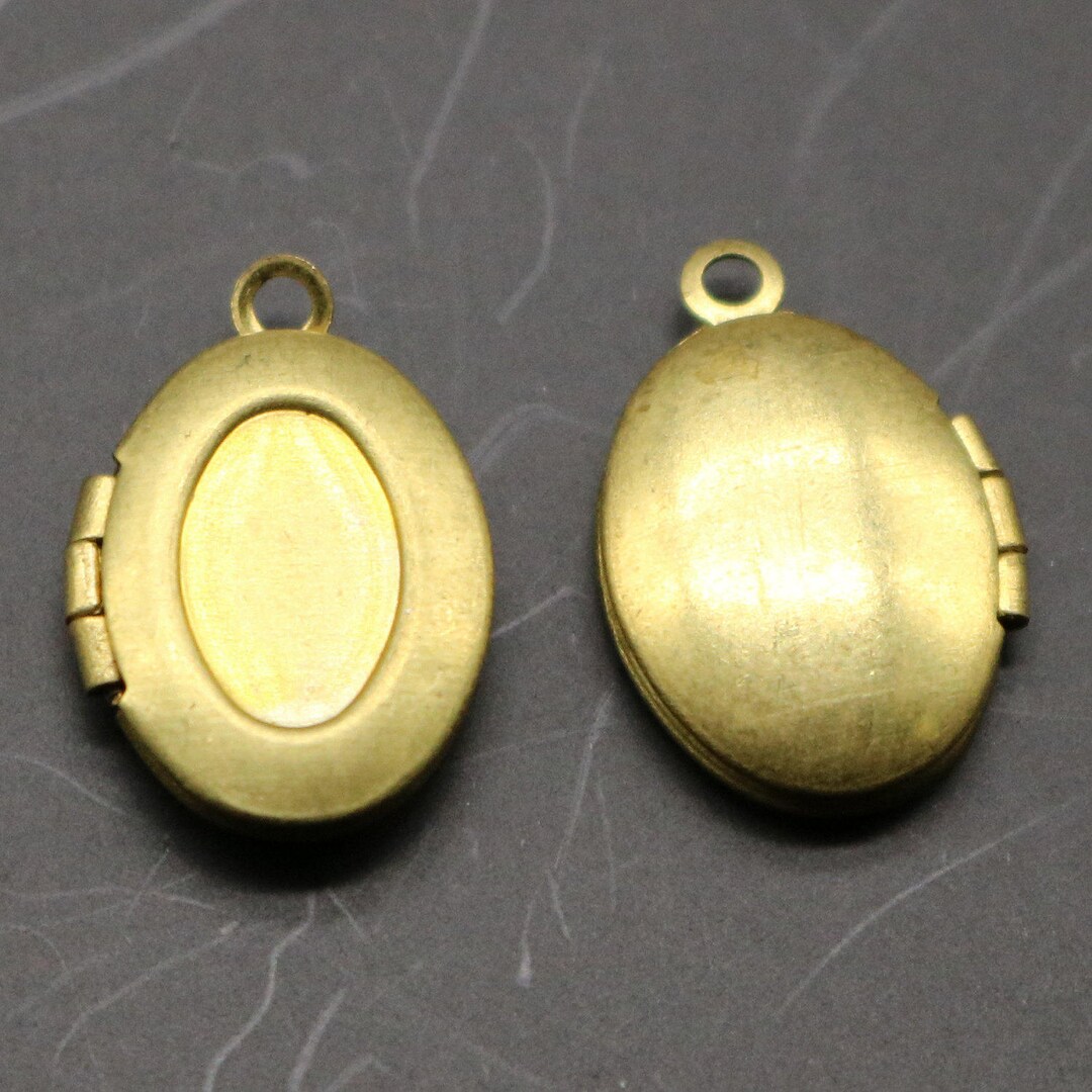 Raw BRASS Filigree Locket Oval Pendant Charm Dangle - 11x16mm - Brass ...