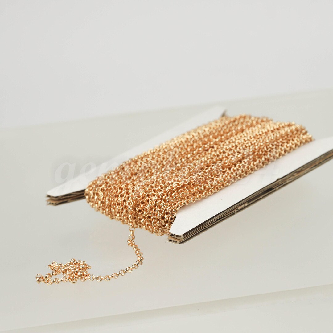 Rolo Chain Soldered Link - Champagne Gold Plated - 2mm - 10 Ft - Etsy