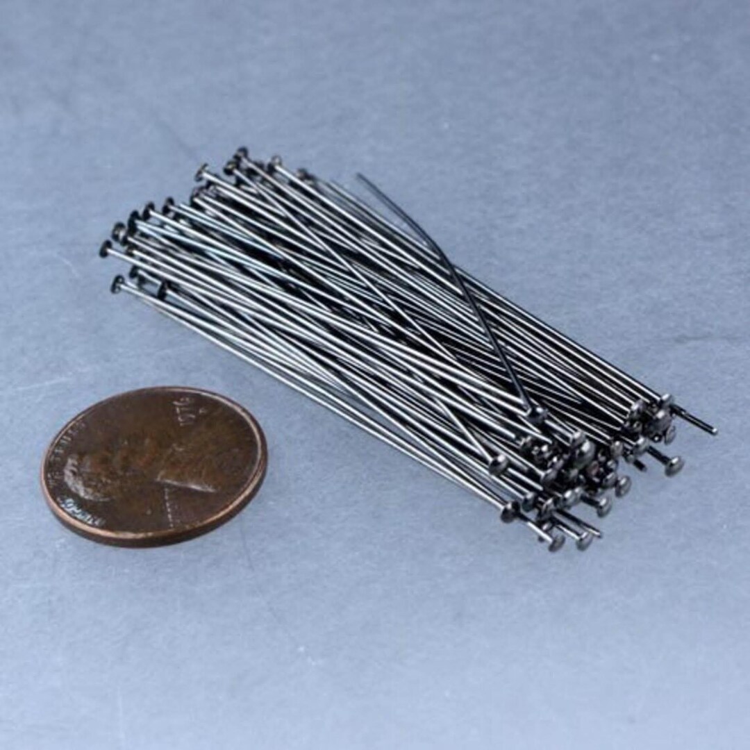 Gunmetal Finish Tpin Flat Headpins: 2 Inch, 22 Gauge, Brass 100 Pcs ...