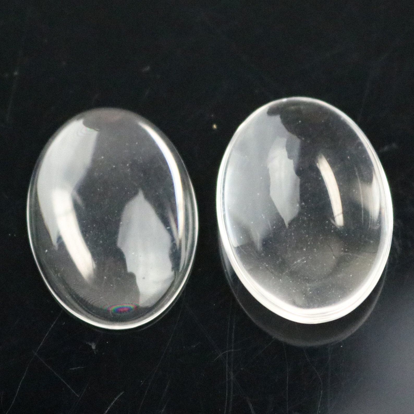 50 Glass Cabochons 18x25mm 5mm Thickness 3/4'x1' Inch Oval Domed ...