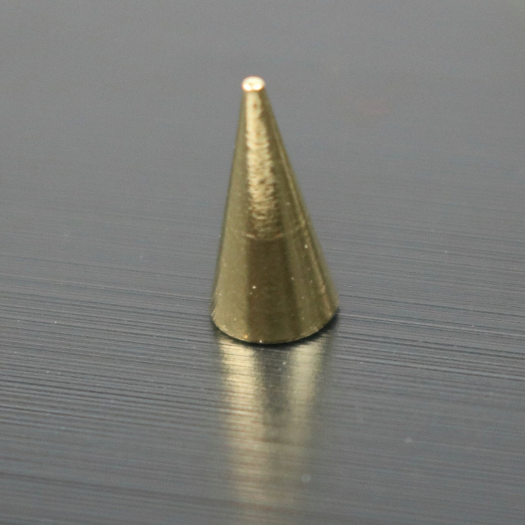 10 Raw Brass Conical Spikes: 4x8mm Geometric Beads - Etsy