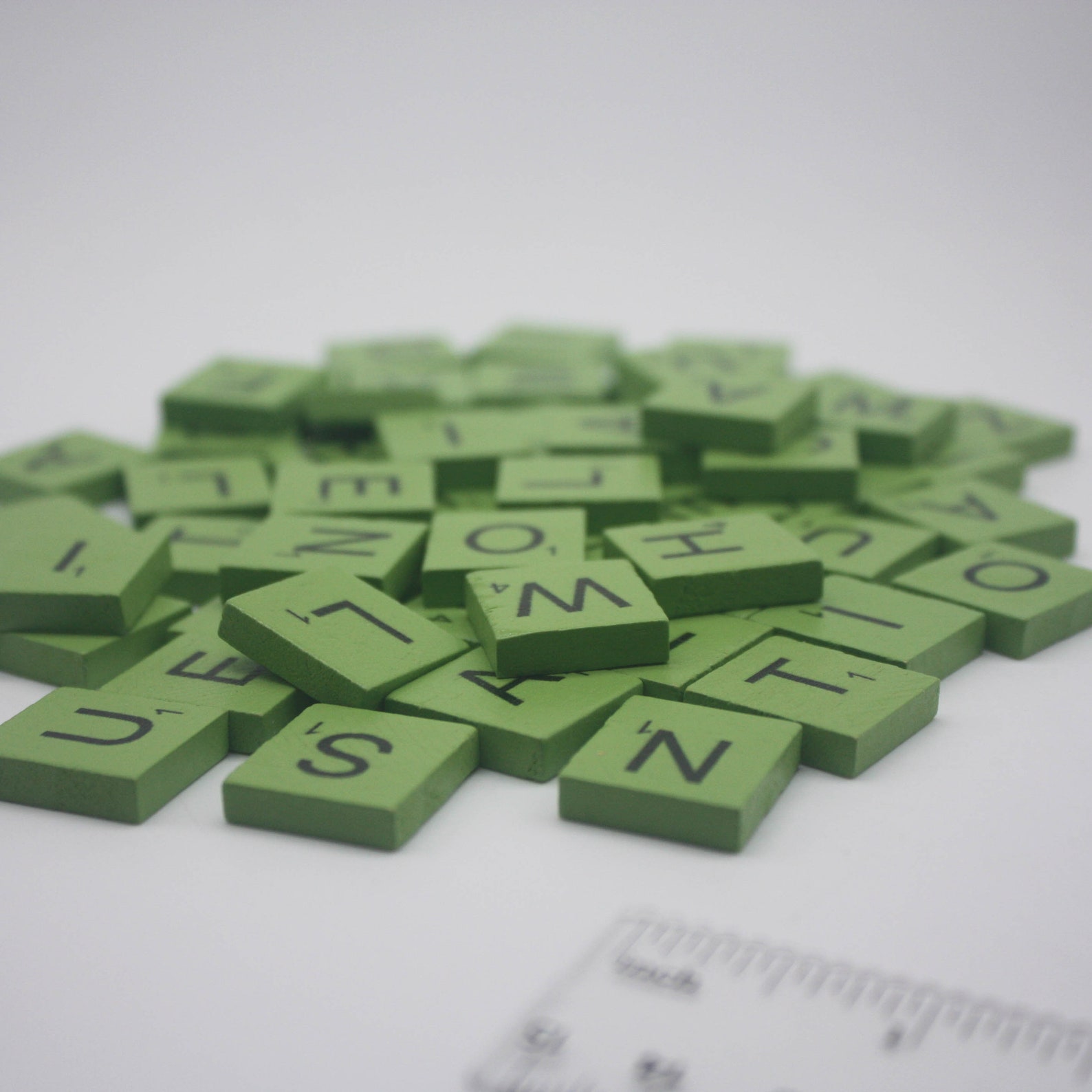 100 Pcs Wooden Scramble Scrabble Letters Tiles GREEN Color | Etsy