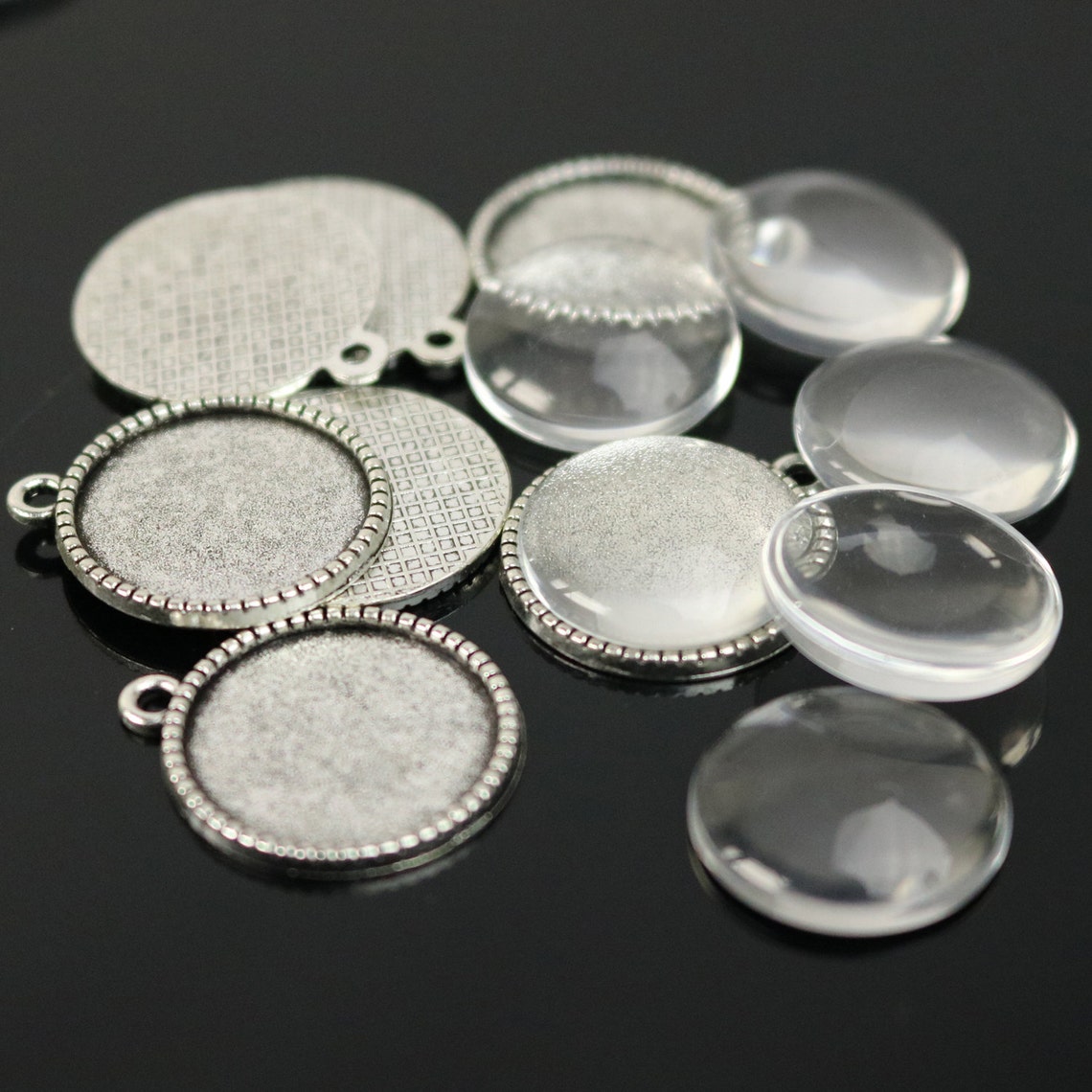 50 Round Antique Silver Bezel for 18mm Circle Pendant - Etsy