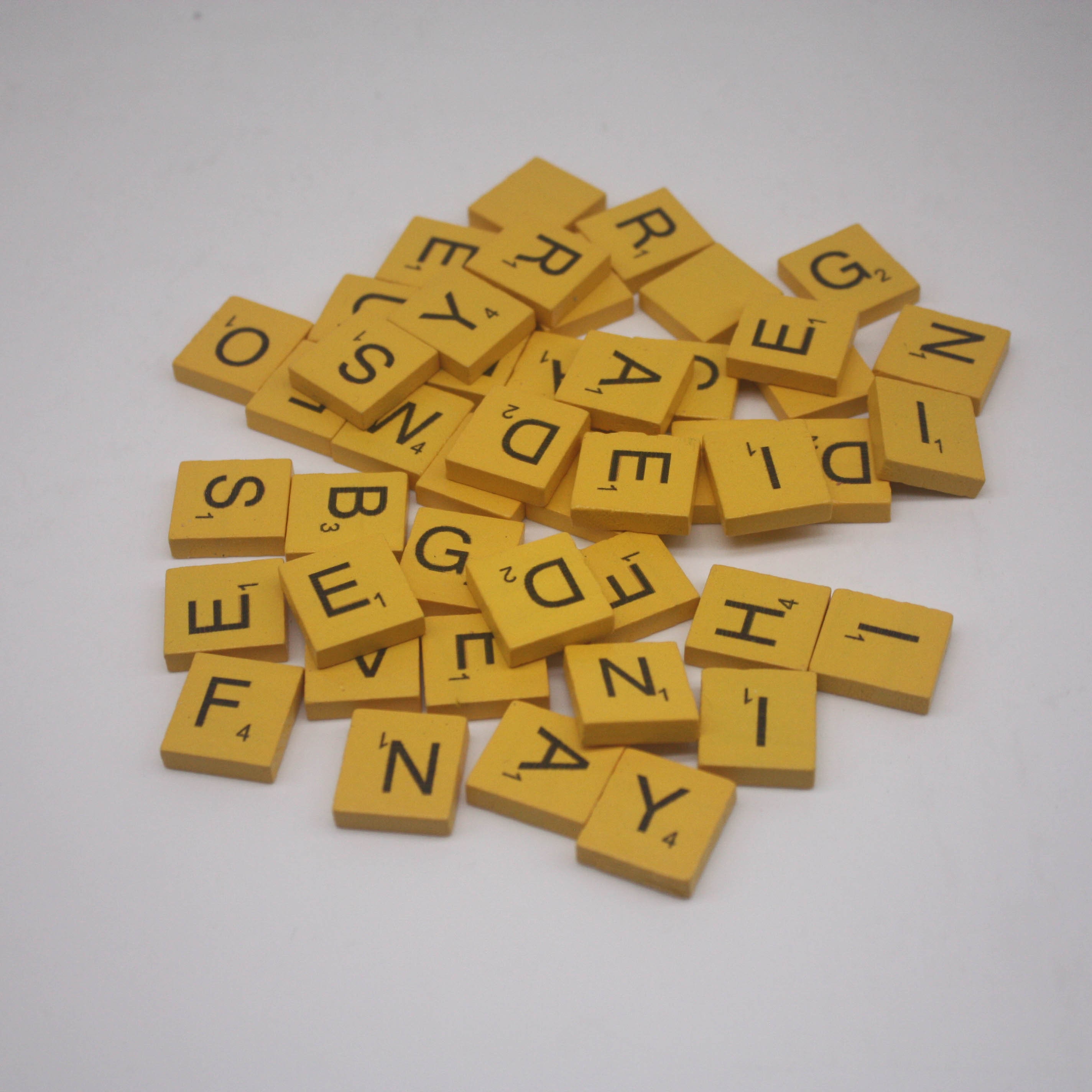 100 Pcs Wooden Scramble Scrabble Letters Tiles YELLOW Color | Etsy