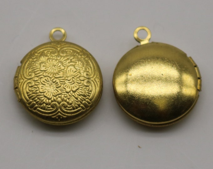 Vintage Brass Locket Heart With Floral Design 1.2cm X 1.2cm - Etsy