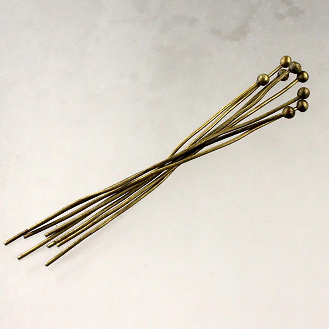 Antique Brass Finish Ball Headpins: 2 Inch, 22 Gauge 500 Pcs ...