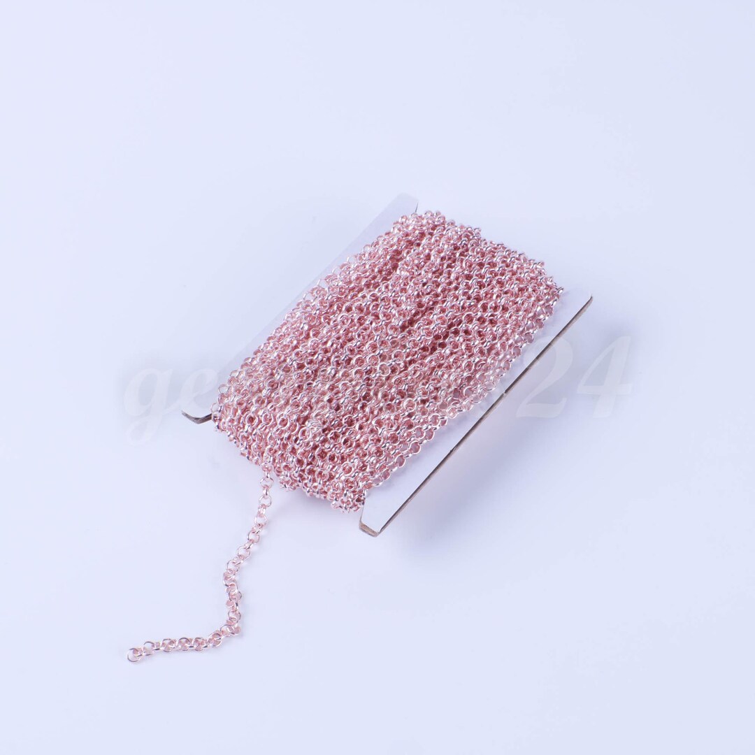 3 Ft Rose Gold Plated Rolo Chain - 3.2mm Soldered Link - Etsy