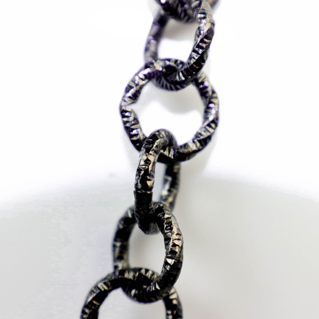 Gunmetal Finish Heavy Link Chain: Chunky Textured Cable Chain 30 Feet ...