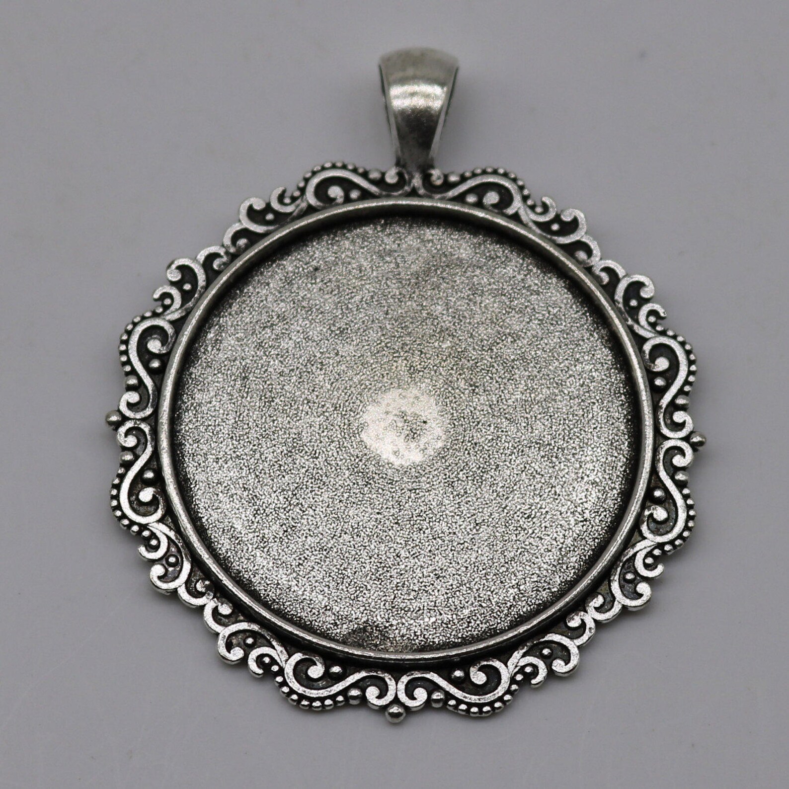 20 Pcs Round Antique Silver Bezel - for 35mm App. 1-3/8 Inch - Circle ...