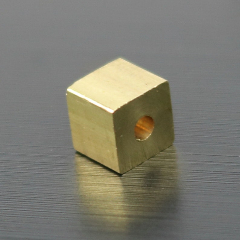 10 Raw Brass Square Cube Beads End Caps 5x5 Mm 1.5mm Hole - Etsy