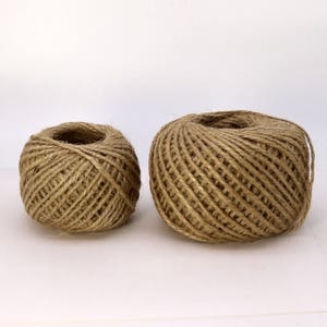 50 Yds - Natural / Brown Twisted Jute Twine - 2.5mm 3 Ply Premium Twine ...