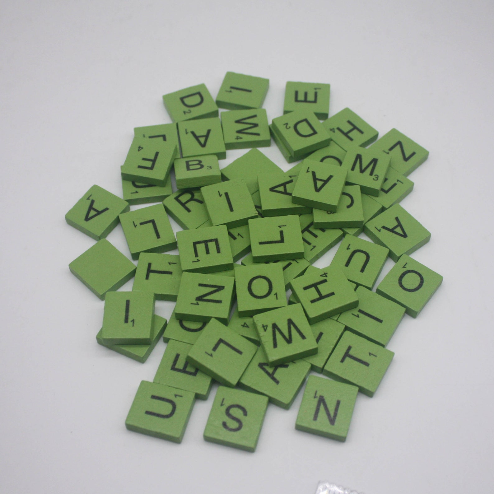 100 Pcs Wooden Scramble Scrabble Letters Tiles GREEN Color - Etsy