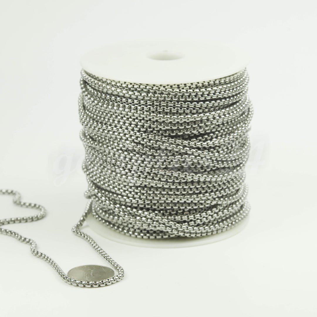3mm Stainless Steel Square Rolo Chain - DIY Jewelry, 10 Feet - Etsy