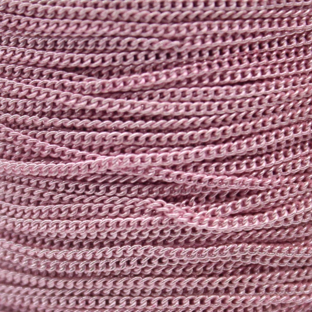 Anti Tarnish Pink Copper Plated Curb Chain Soldered Link Chain - 1.3mm ...