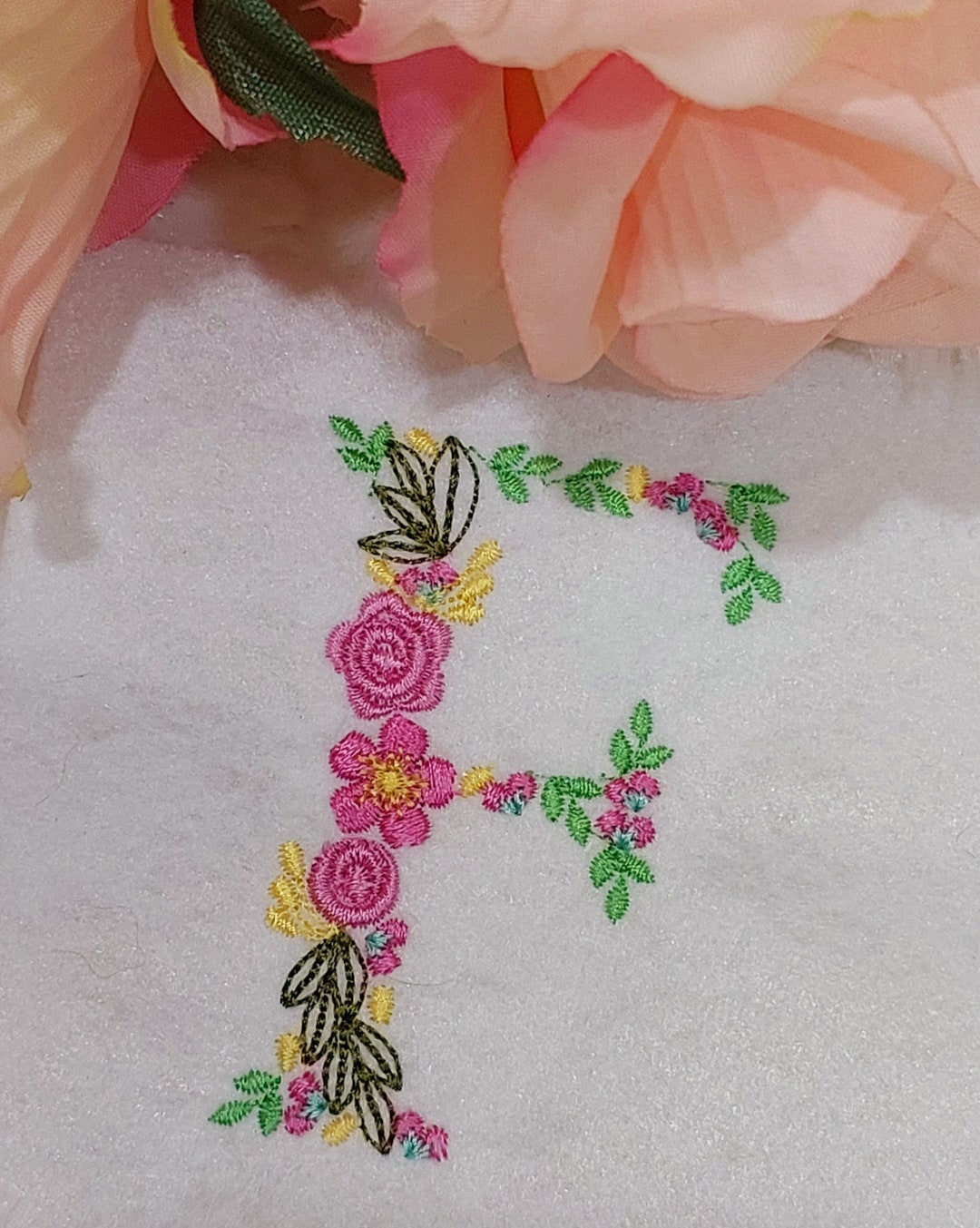 Floral Letters Embroidery Design Uppercase F Flower Alphabet - Etsy