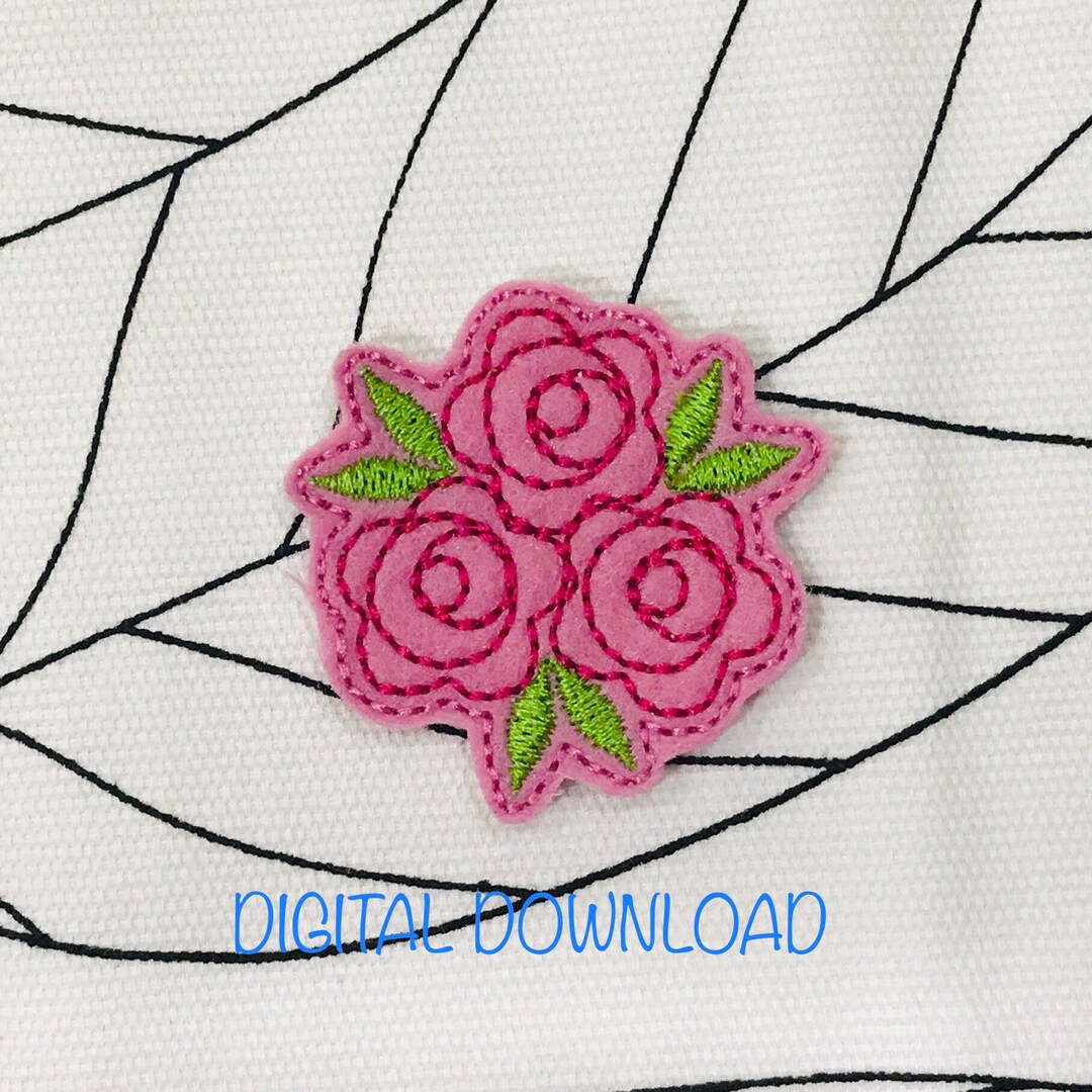 Rose Feltie Embroidery Design, in the Hoop Rose Feltie Embroidery ...