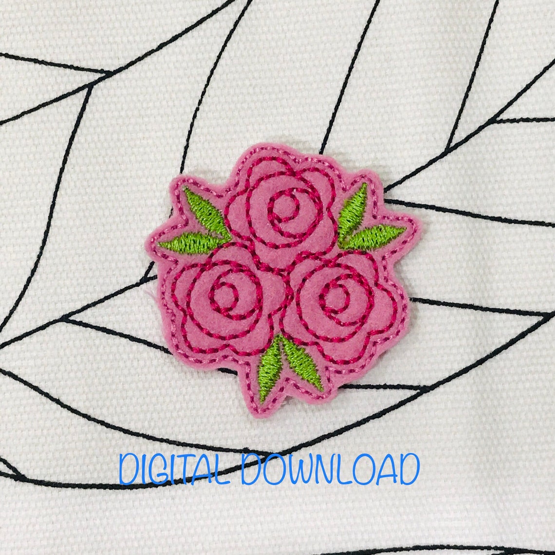 Rose Feltie Embroidery Design in the Hoop Rose Feltie - Etsy