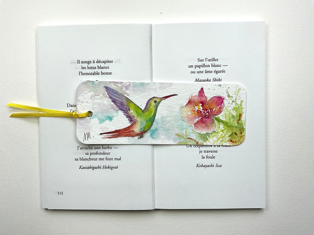 Hummingbird Bookmark, Hummingbird Page Marker, Original Colorful Bird ...