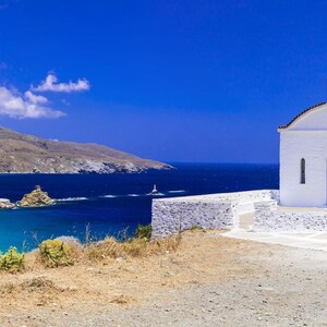 Original Watercolor Painting of Chora Chapel on Andros Island in Greece ...