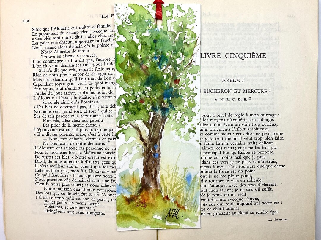 Hand Painted Tree Bookmark, Old Oak Painting on Bookmark, Centennial ...