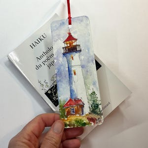 Lighthouse Bookmark in Watercolor, Original Painting of Marine ...