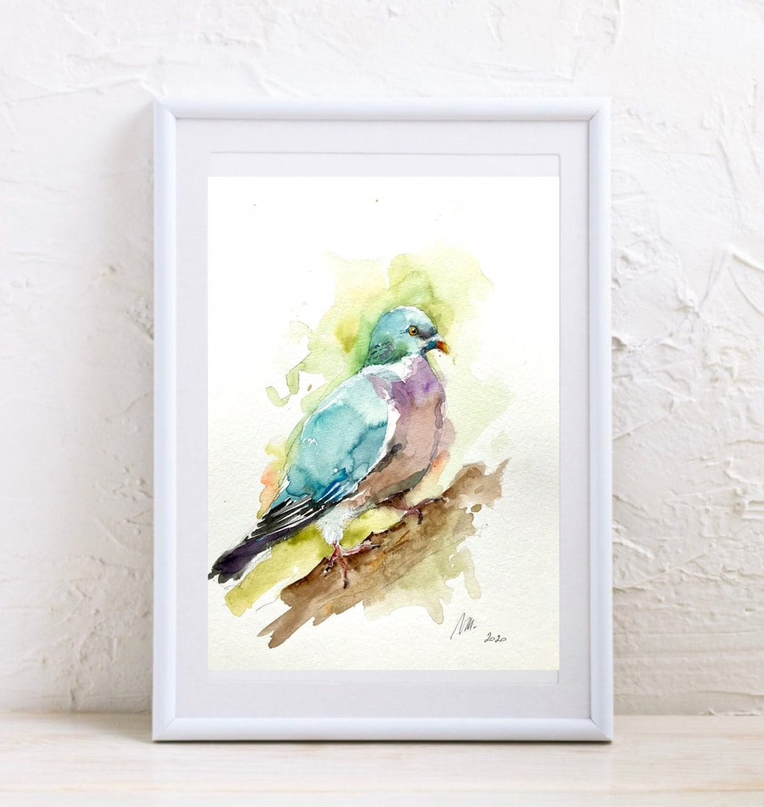 Original Pigeon Bird Watercolor Painting Homing Pigeon - Etsy
