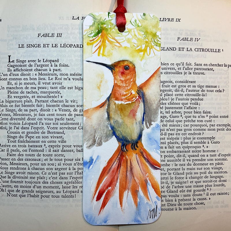 Hummingbird Bookmark - Etsy