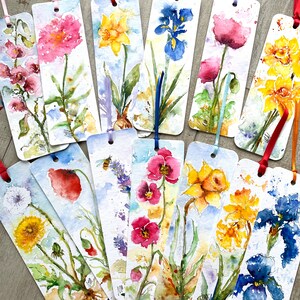 Purple Iris Hand Painted Bookmark, Iris Flower Painting on Bookmark ...