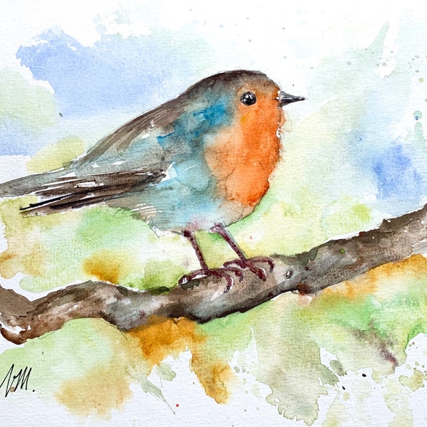 Robin Watercolor - Etsy